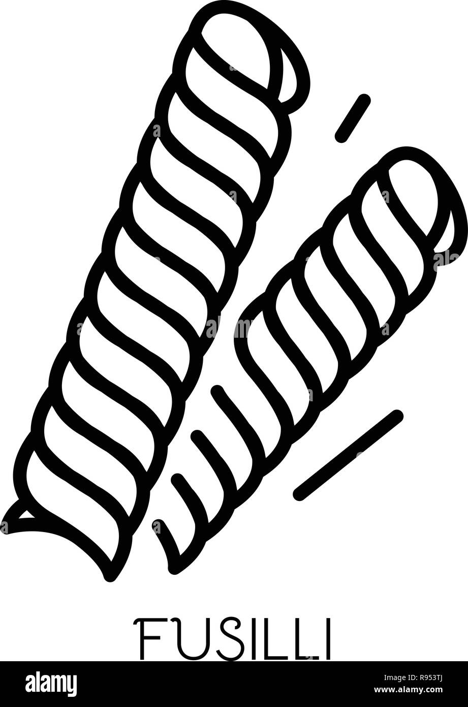 Fusilli pasta icon, outline style Stock Vector Image & Art - Alamy