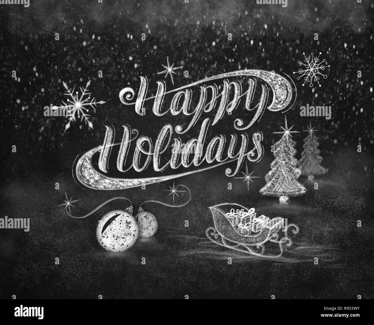 Happy holidays Black and White Stock Photos & Images - Alamy