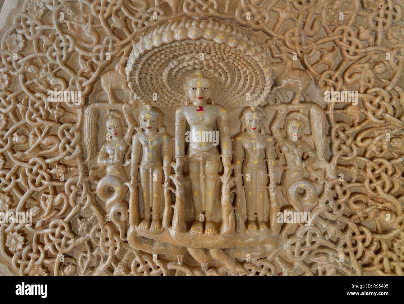 The deity of Parshwanath. Ranakpur jain temple. Pali district ...