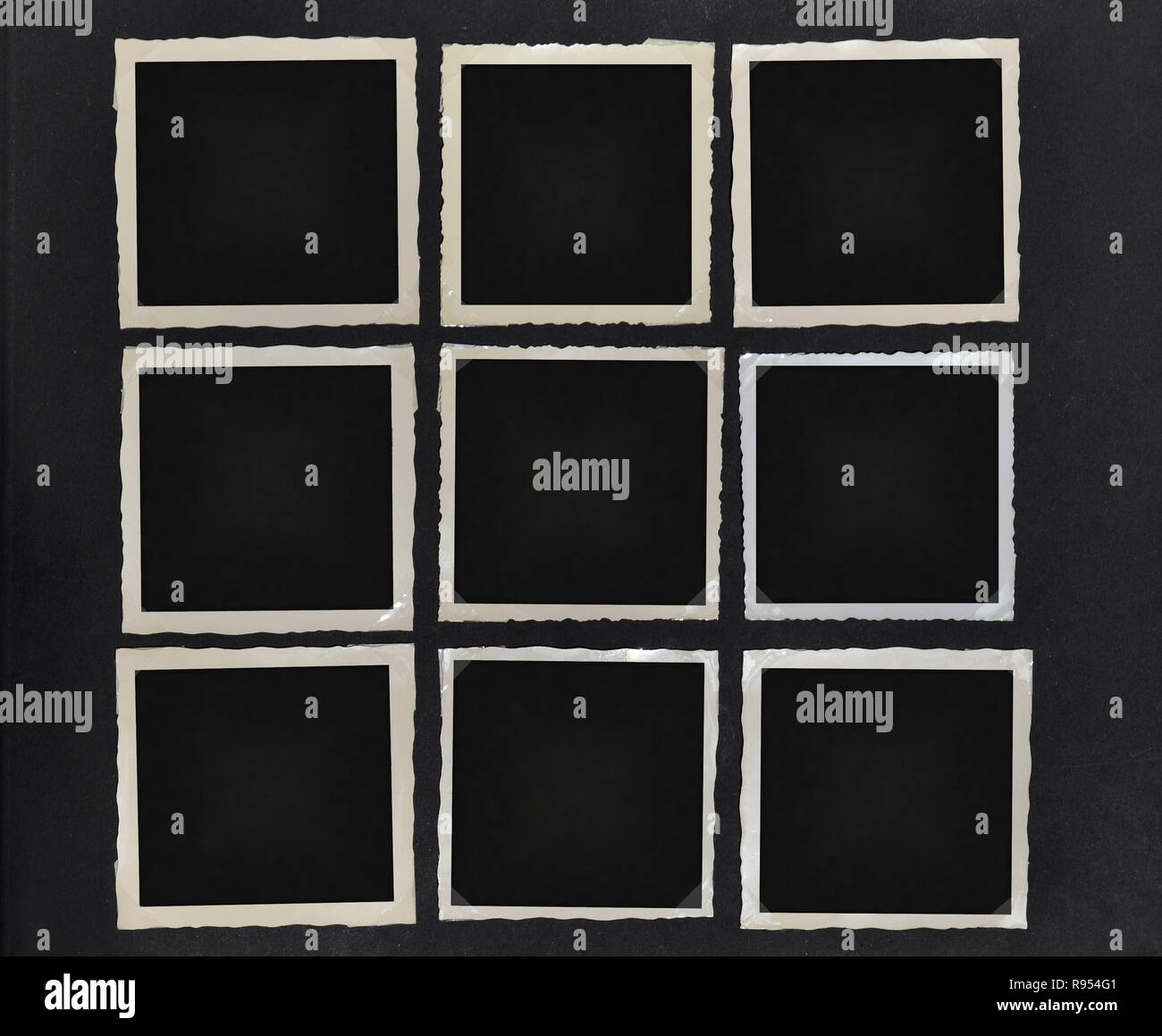 photo frame square arrangement picture memory old nostalgia Stock Photo ...