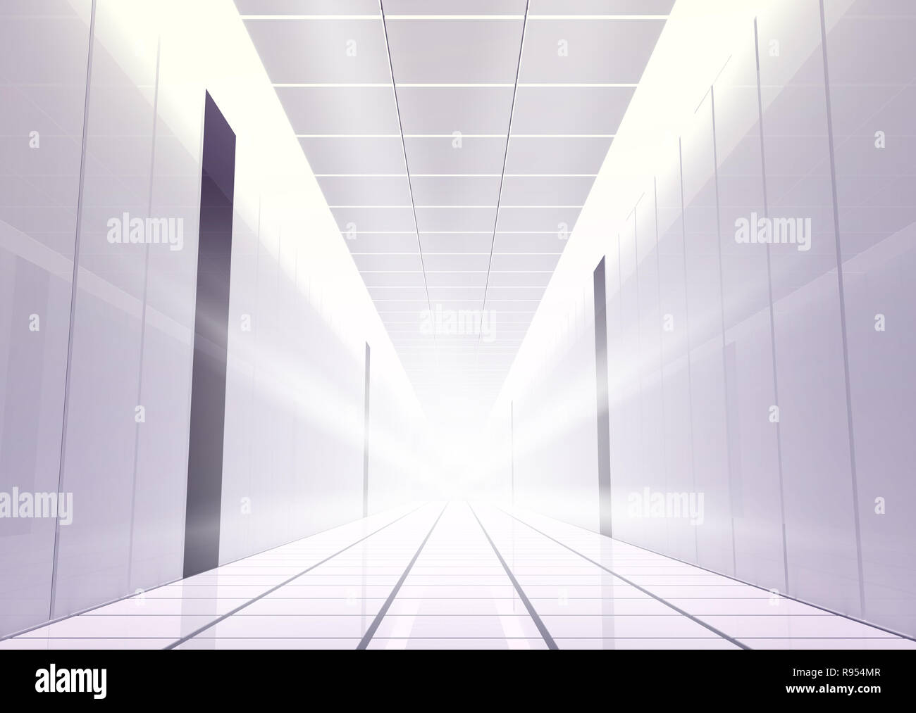 Aisle way heaven die light life beyond illusion 3d illustration Stock ...