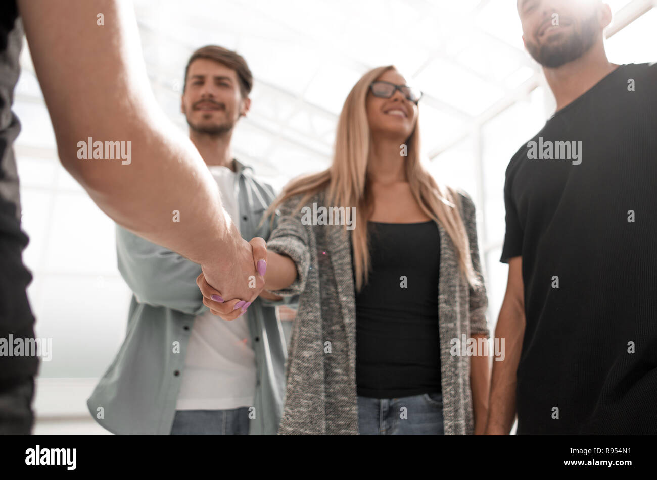 business partners shaking hands after a successful transaction Stock ...