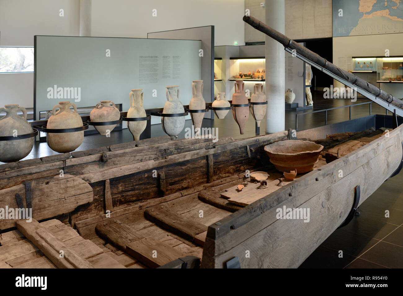 Antique Roman Barge discovered in the River Rhône in 2004 on Display in ...