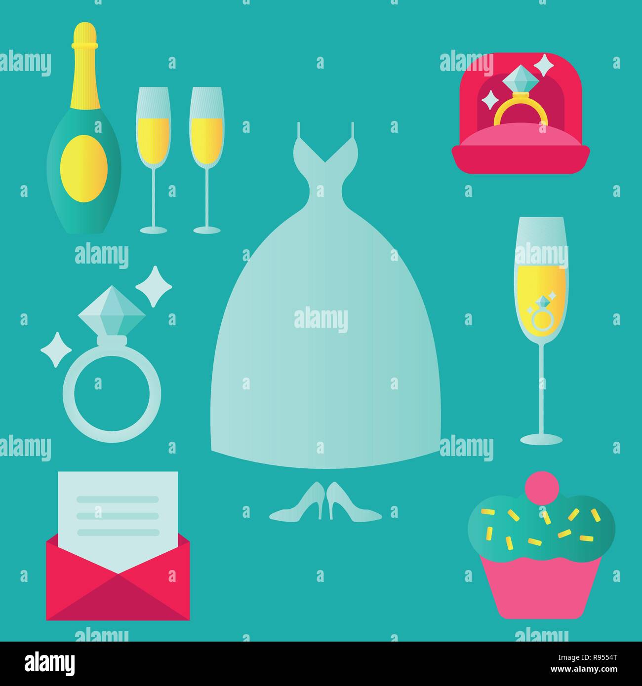 Bottle champagne in box Stock Vector Images - Alamy