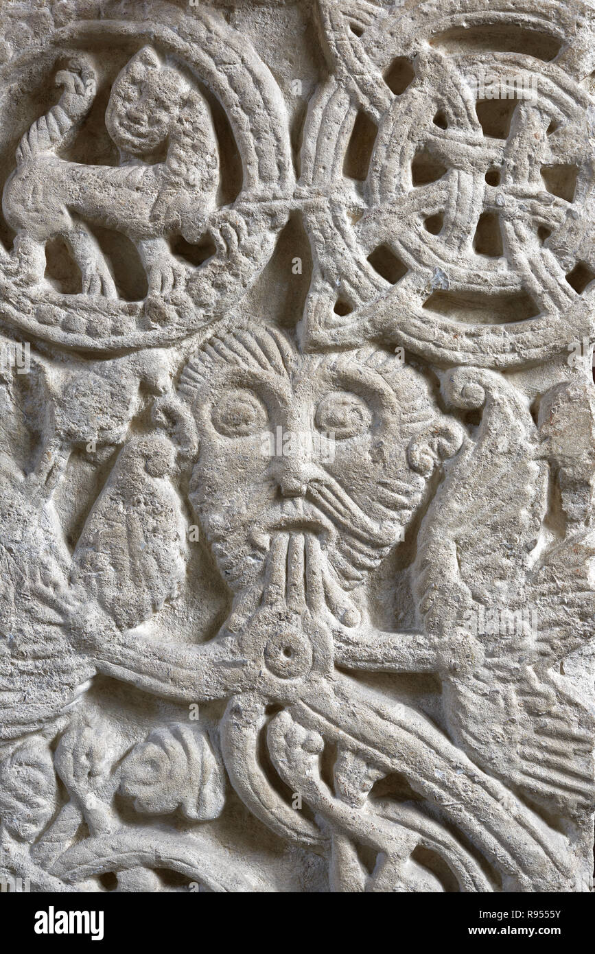 10th or 11th century carved anglo-saxon grave slab (of St Ragener ...