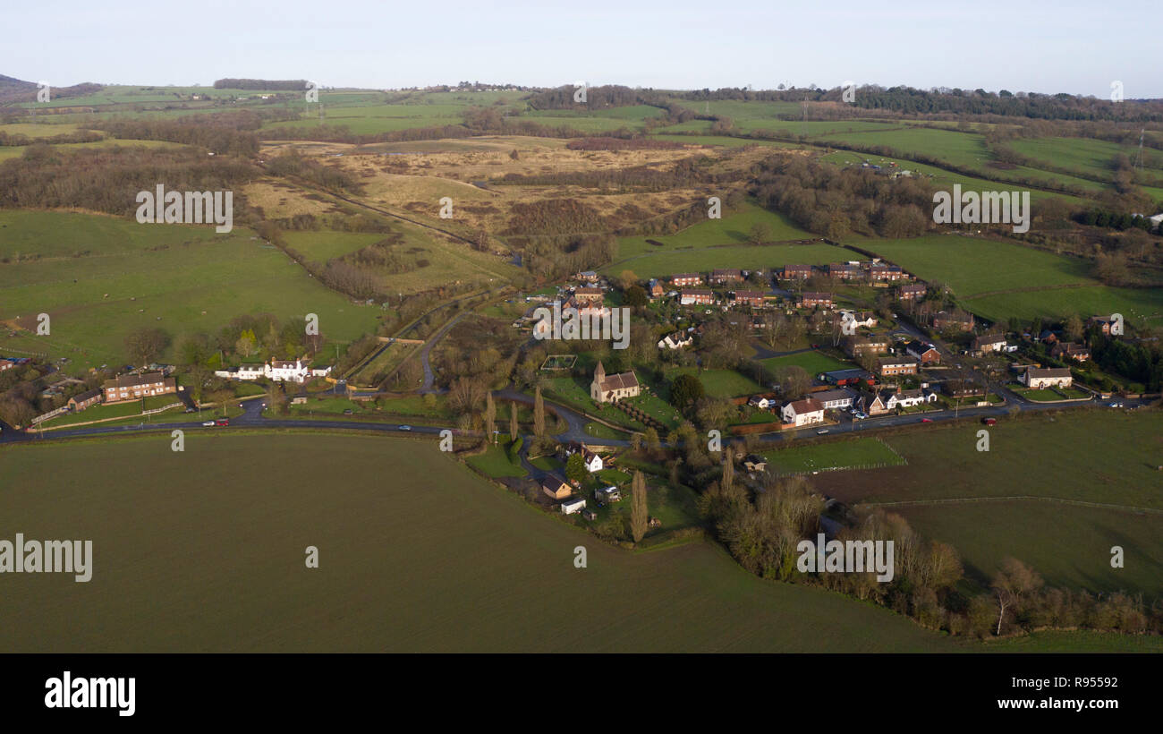 Aerial view of the village of Buildwas in Shropshire Stock Photo - Alamy