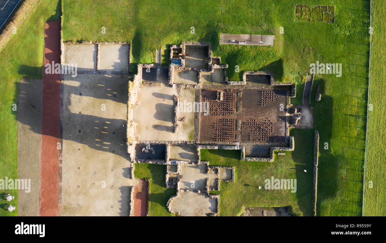 Aerial view of Wroxeter (Viroconium Cornoviorum) Roman City Wroxeter ...