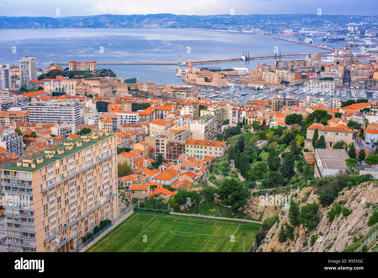 Aerial View of Marseille City and its Harbor, France Stock Photo - Alamy