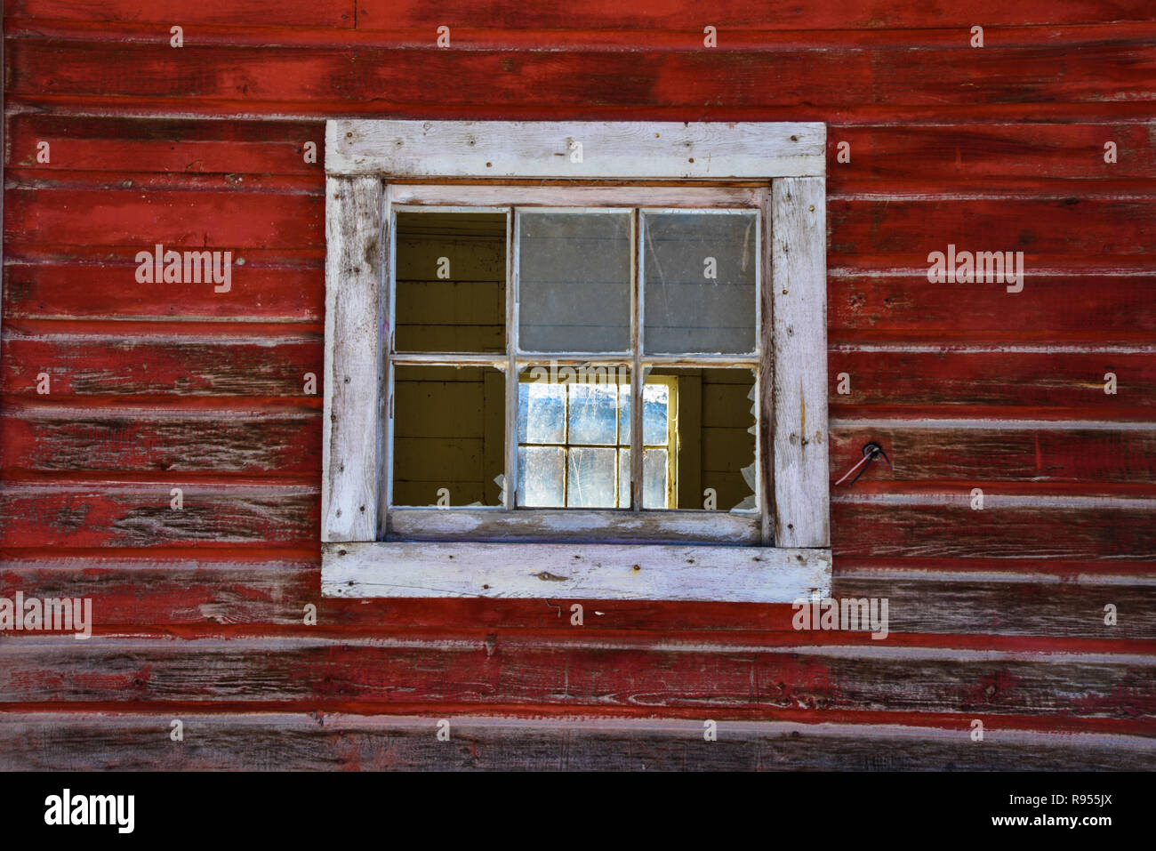 Windows in an old hay barn Stock Photo - Alamy