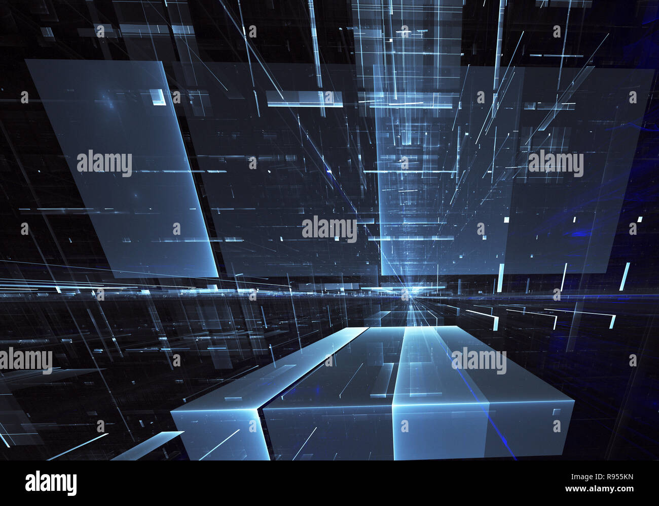 Computer generated abstract tehnology image. Three-dimensional 3D ...