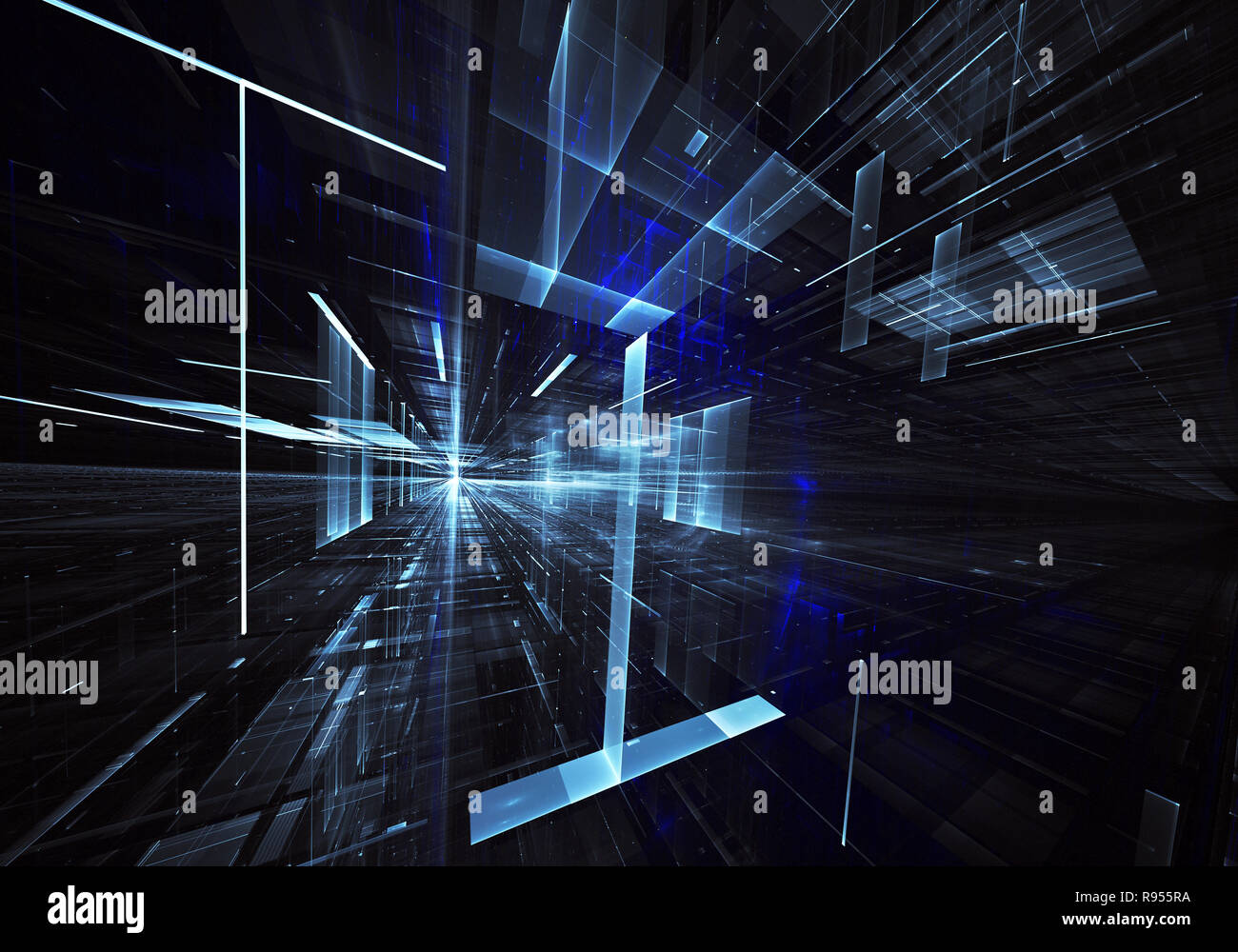 Computer generated abstract tehnology image. Three-dimensional 3D ...