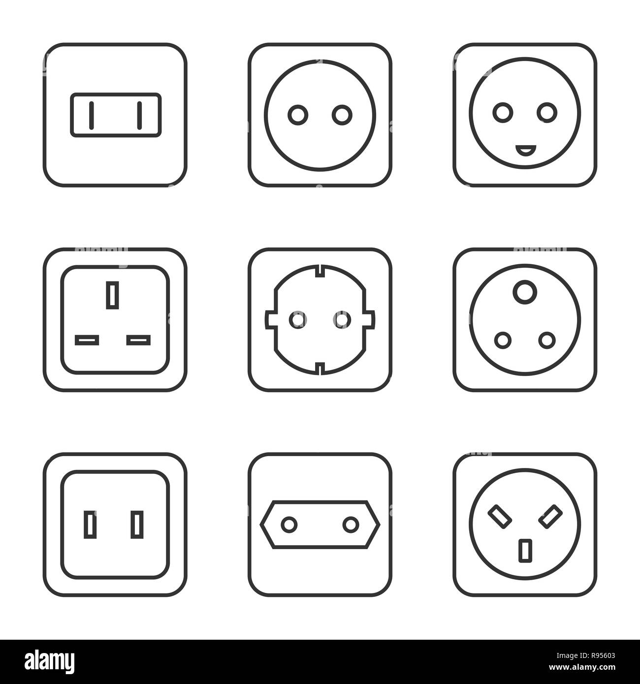 Electrical outlet type. Socket icon Stock Vector Image & Art - Alamy