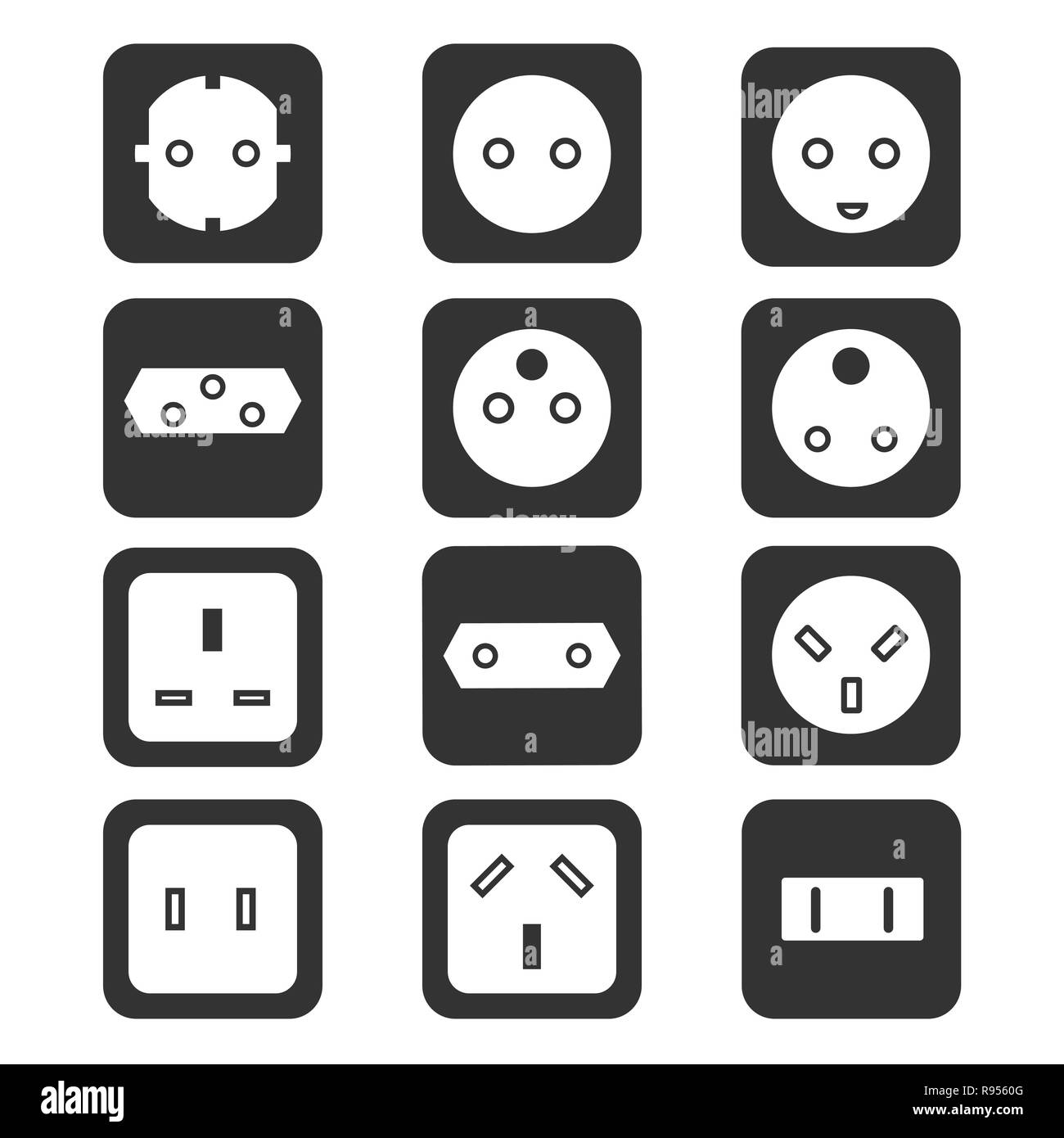 Electrical outlet type. Socket icon Stock Vector Image & Art - Alamy