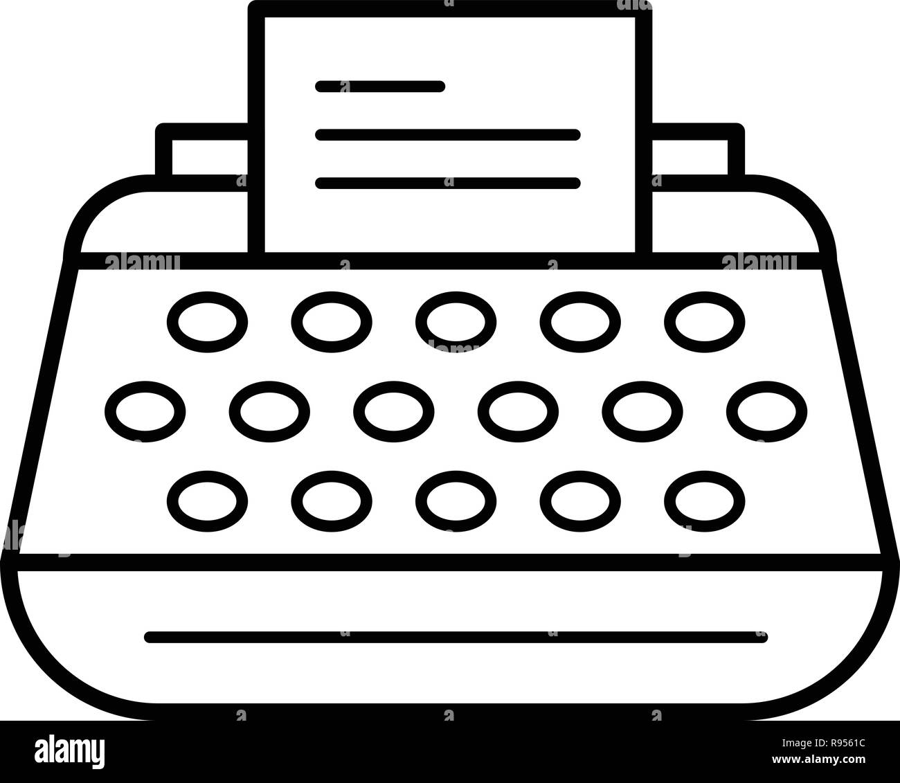 Typewriter line illustration writing Black and White Stock Photos ...