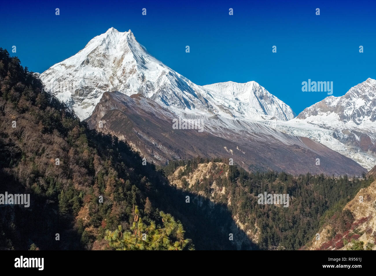 Manaslu (Manasulu ), the world's 8th highest mountain in the Nepal ...