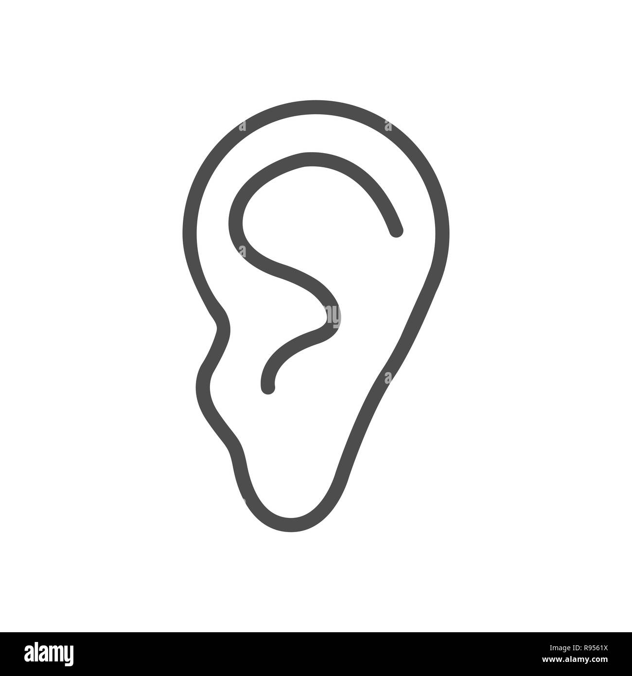 Vector illustration, flat design ear icon Stock Vector Image & Art - Alamy