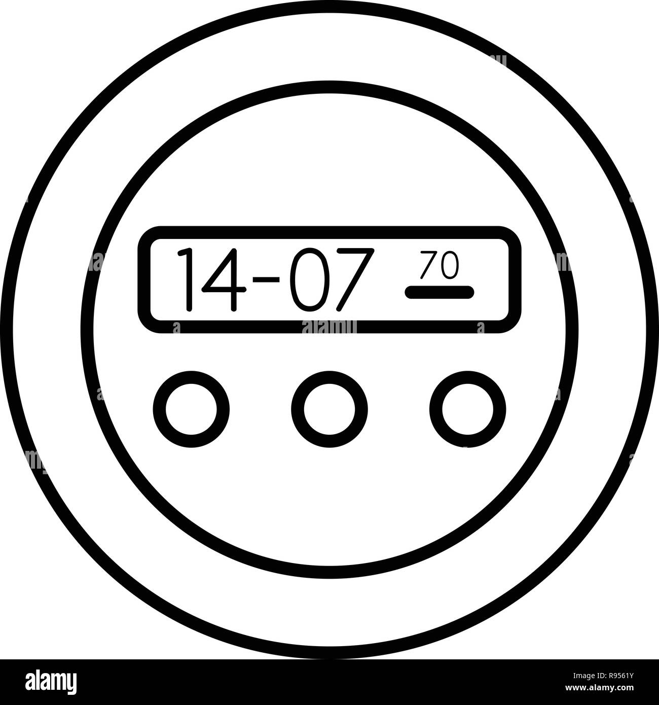 Round digital clock icon, outline style Stock Vector Image & Art - Alamy