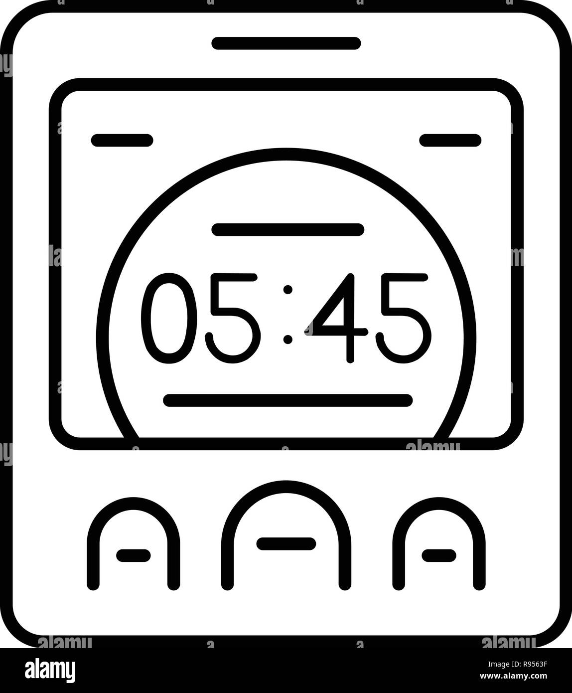 Digital room clock icon, outline style Stock Vector Image & Art - Alamy