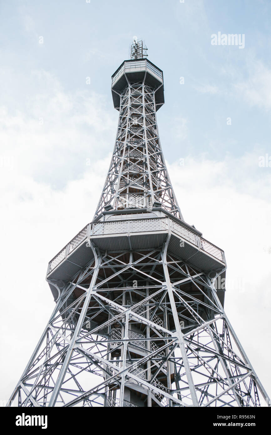 The tower at Petrin Hill is a replica of the world famous Efel Tower in ...