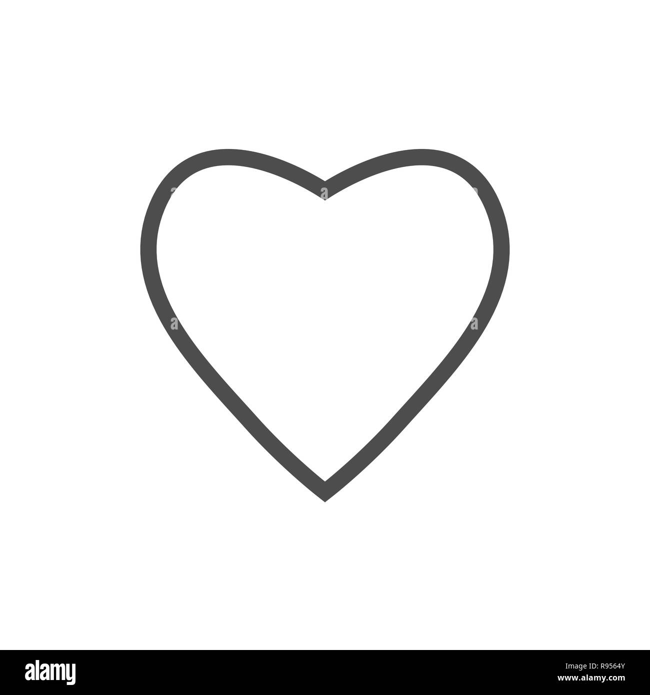 Flat drawing heart happy Black and White Stock Photos & Images - Alamy