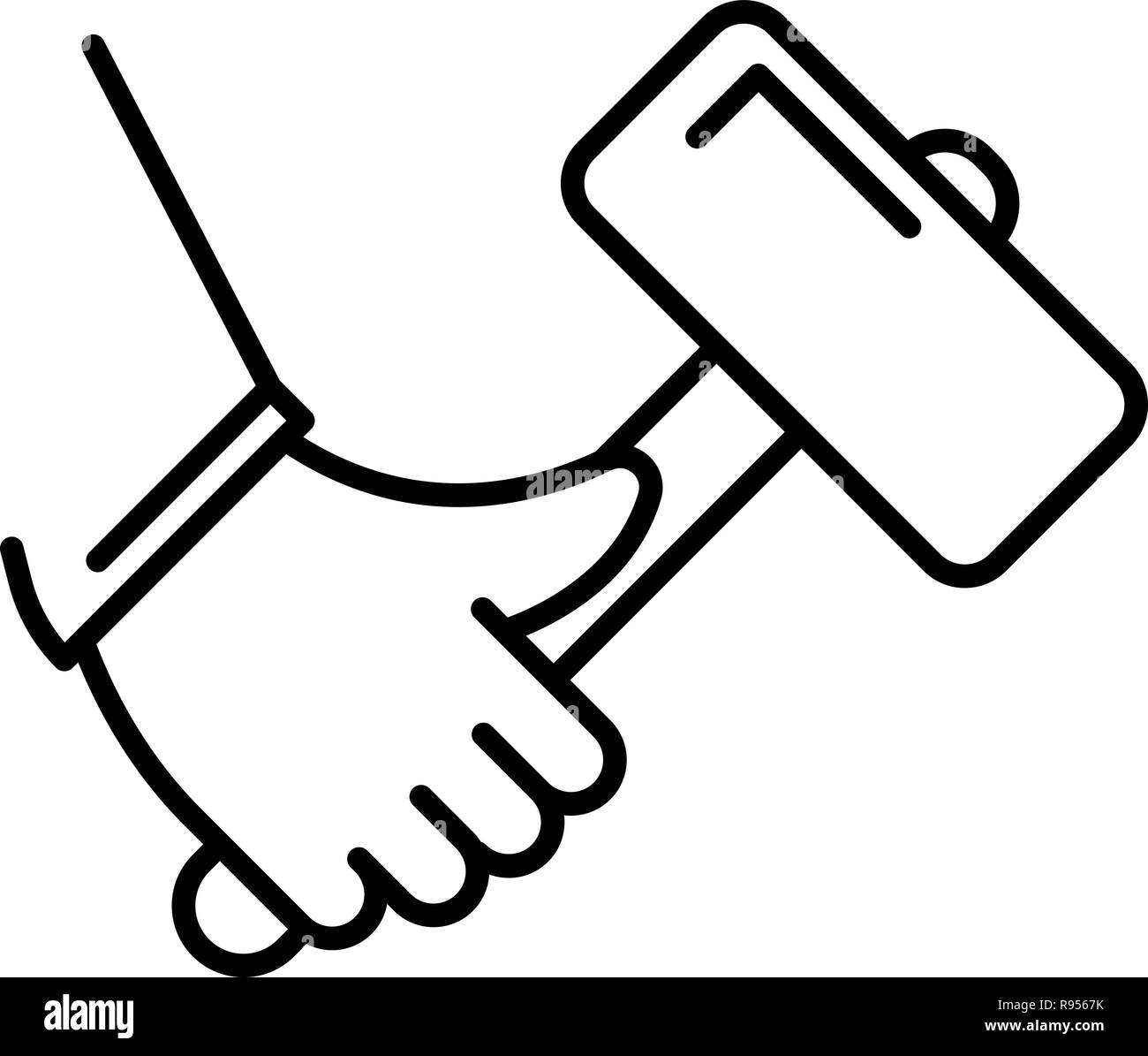 Claw hammer tool line Stock Vector Images - Alamy