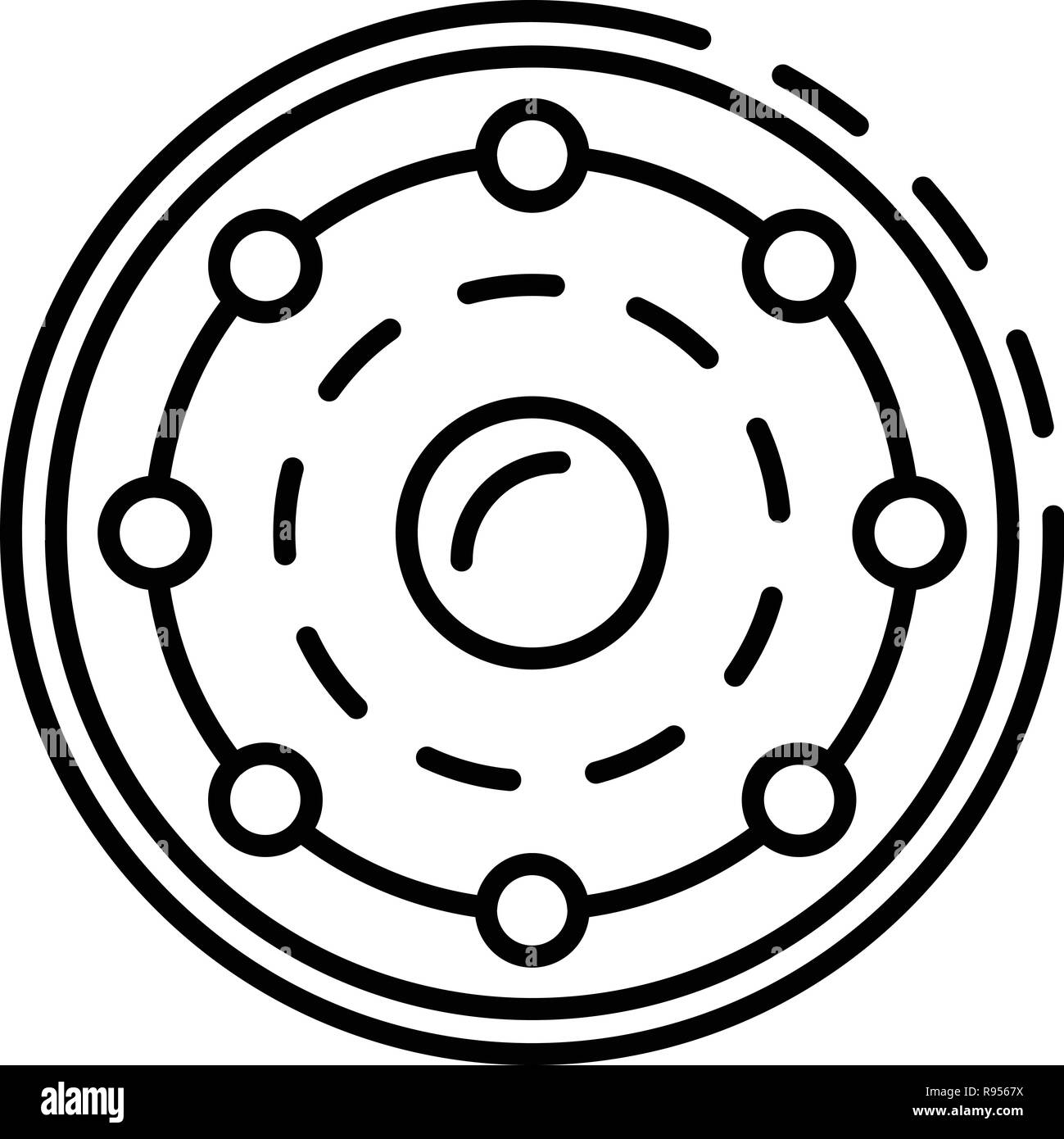 Anvil round shield work icon, outline style Stock Vector Image & Art ...