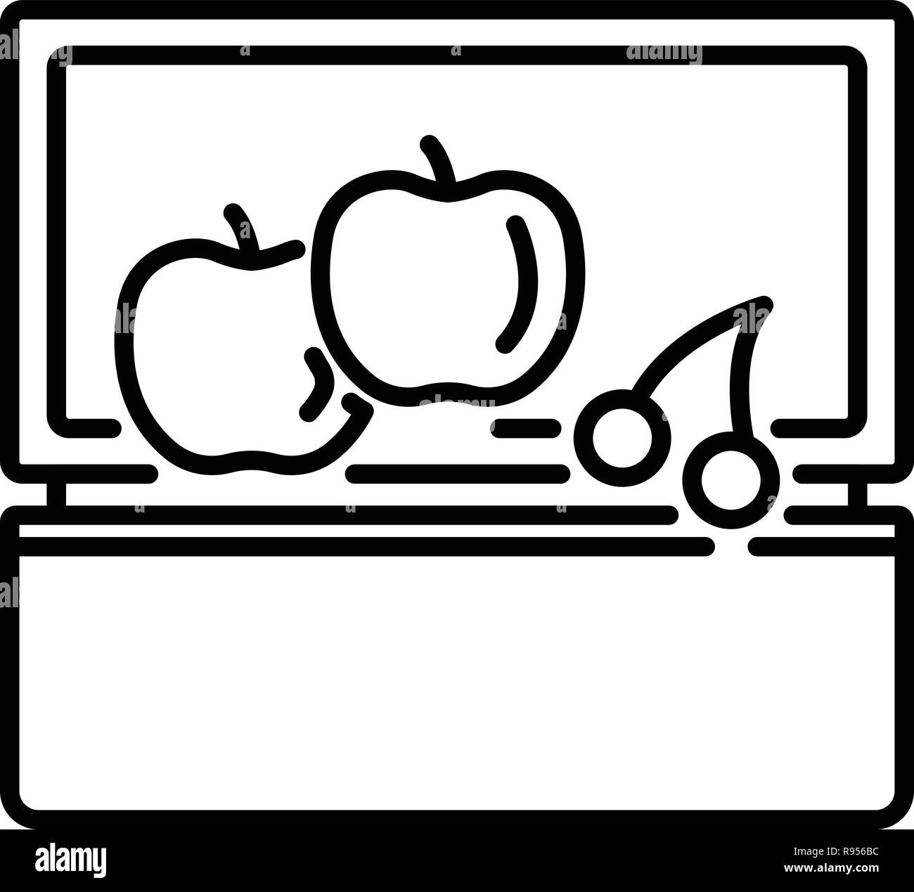 Fruit lunchbox icon, outline style Stock Vector Image & Art - Alamy
