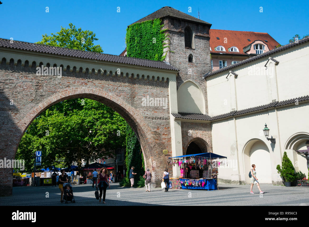 Munich, Germany. August 21, 2018. Sendlinger Tor (gate) is a city gate ...
