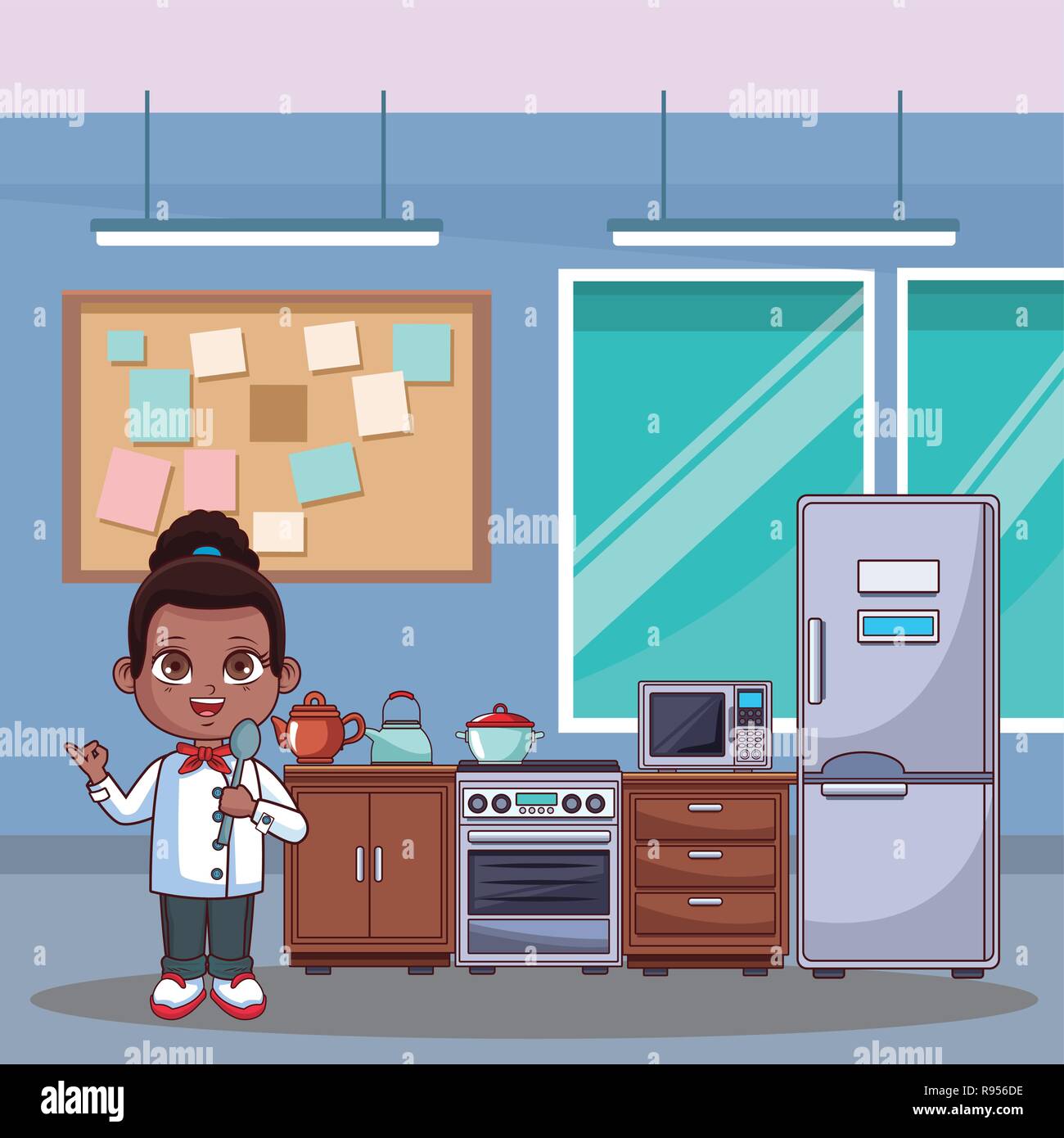 Chef girl cartoon Stock Vector Image & Art - Alamy