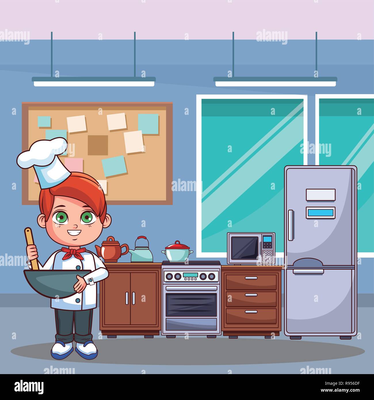 Chef boy cartoon Stock Vector Image & Art - Alamy