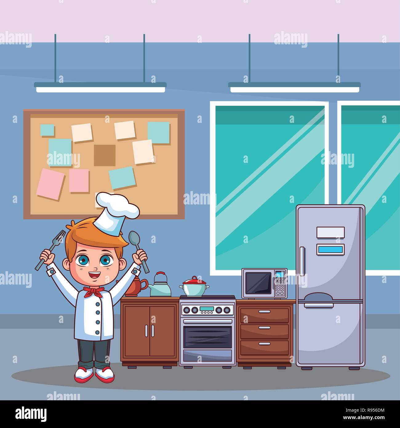 Chef boy cartoon Stock Vector Image & Art - Alamy