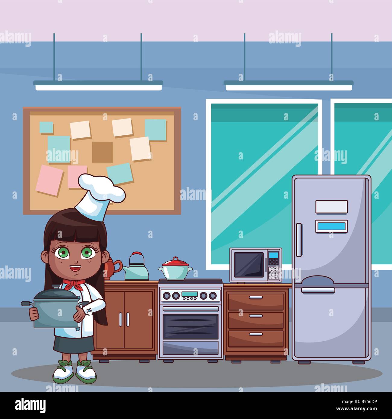 Chef girl cartoon Stock Vector Image & Art - Alamy