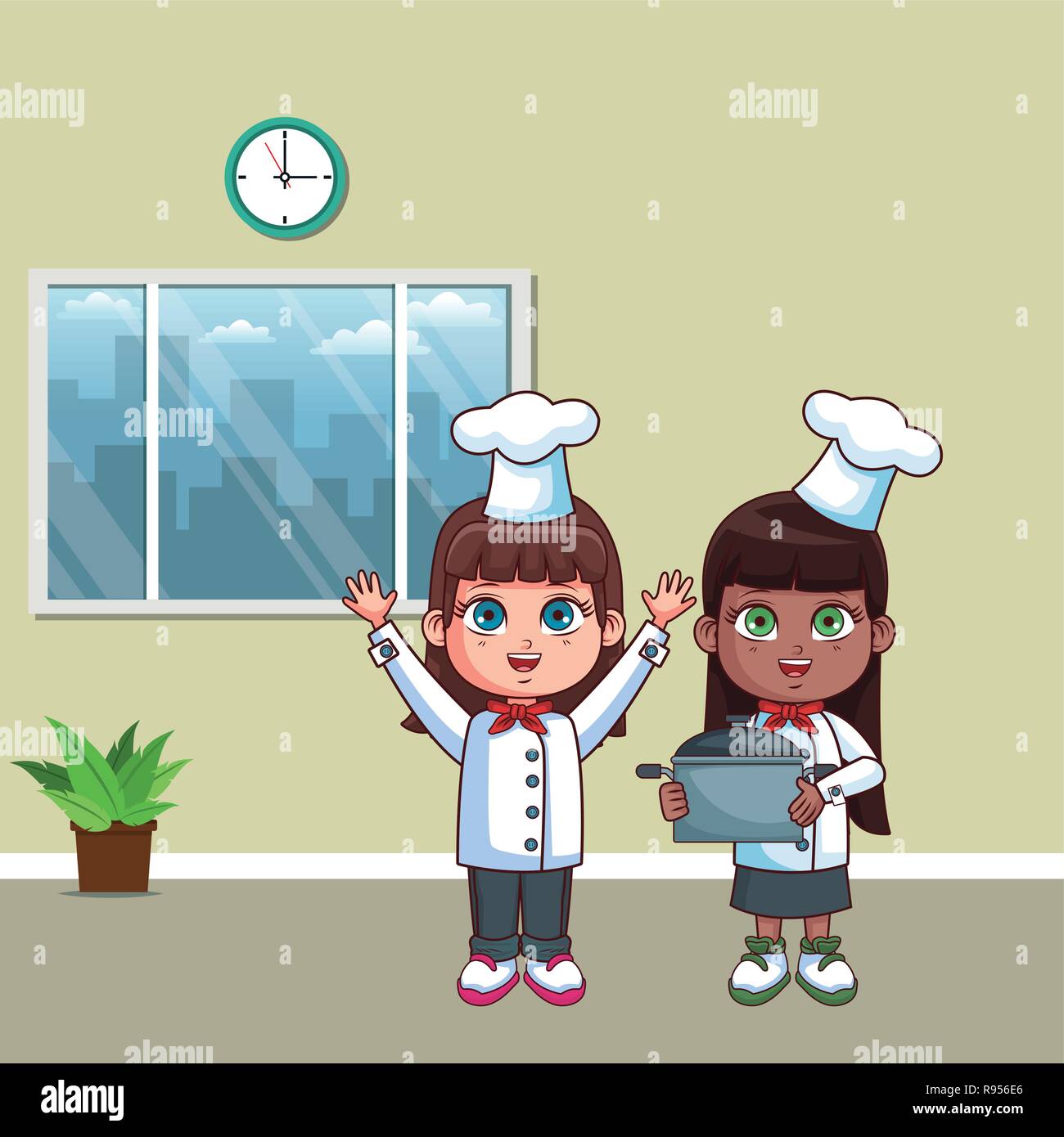 Chefs kids cartoon Stock Vector Image & Art - Alamy