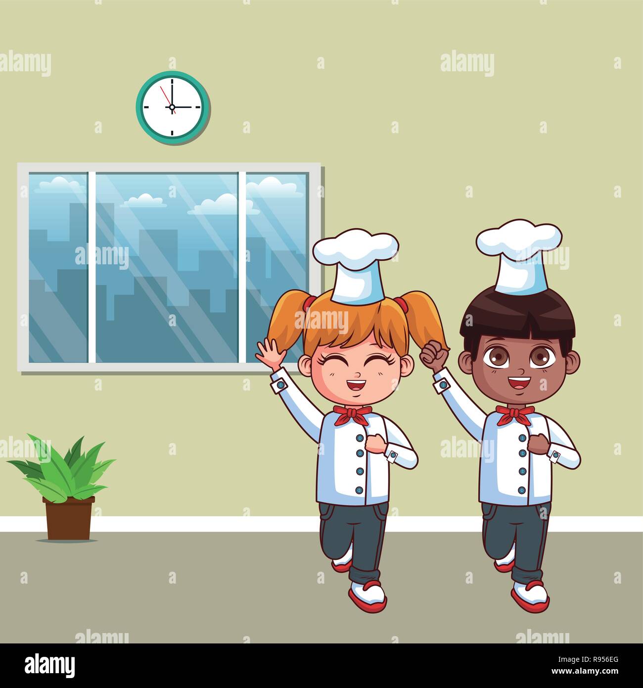 Chefs kids cartoon Stock Vector Image & Art - Alamy