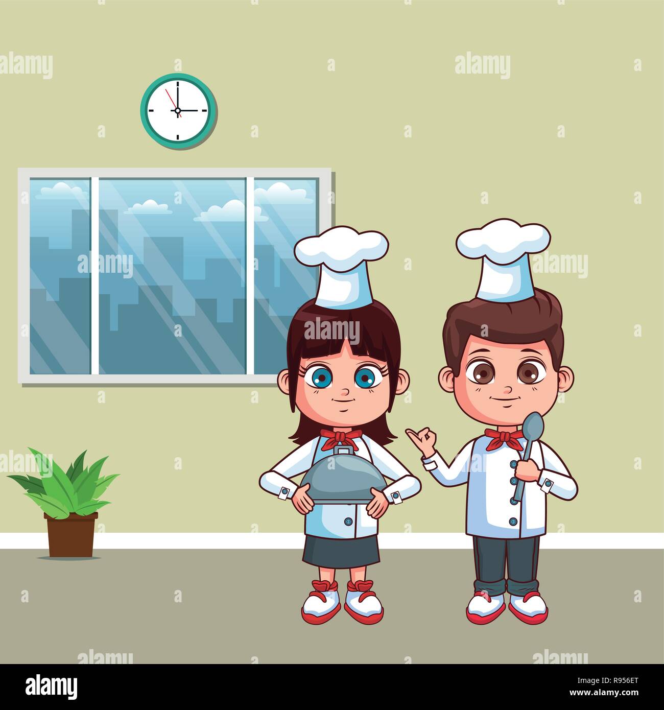 Chefs kids cartoon Stock Vector Image & Art - Alamy
