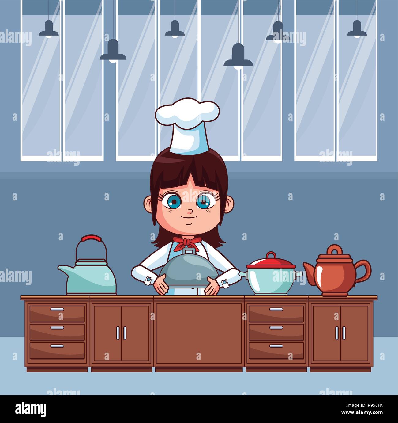 Chef girl cartoon Stock Vector Image & Art - Alamy