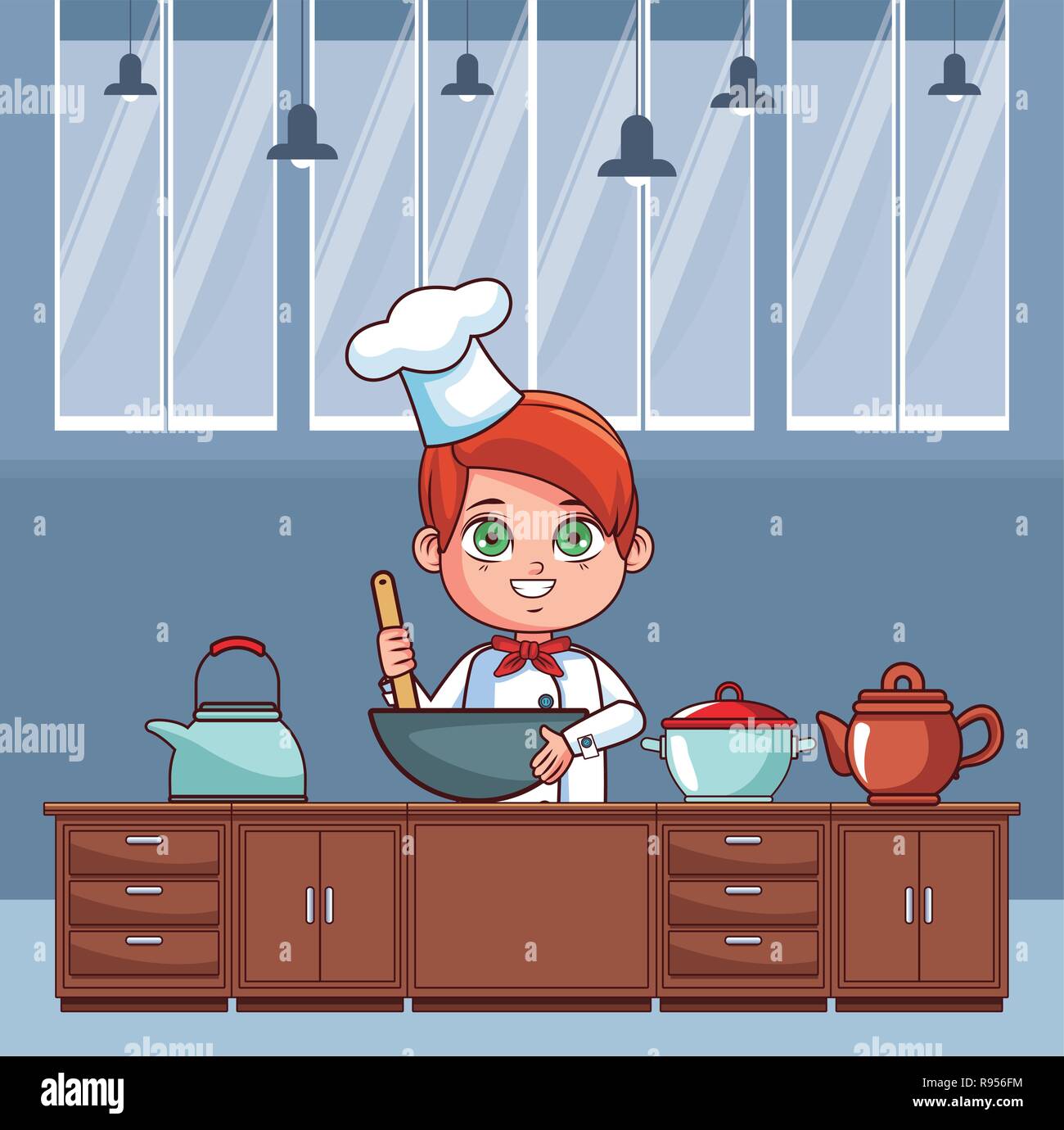 Chef boy cartoon Stock Vector Image & Art - Alamy