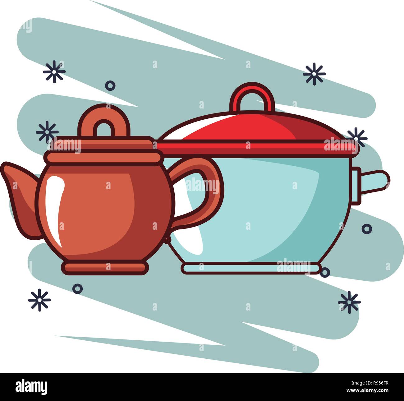 kitchen pot and teapot Stock Vector Image & Art - Alamy