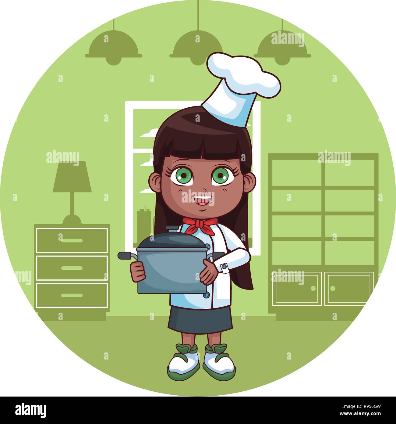 Chef girl cartoon Stock Vector Image & Art - Alamy