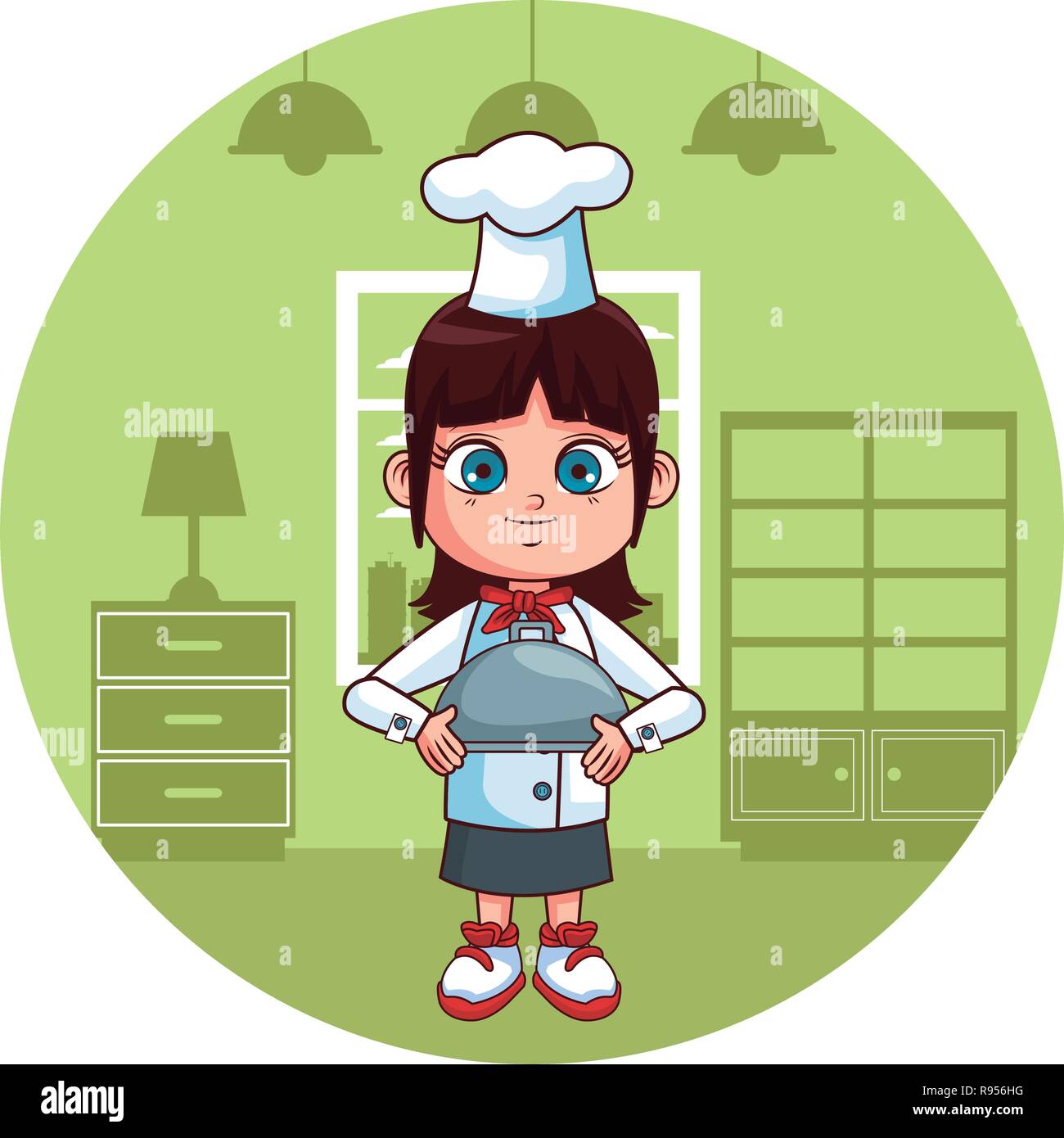 Chef girl cartoon Stock Vector Image & Art - Alamy