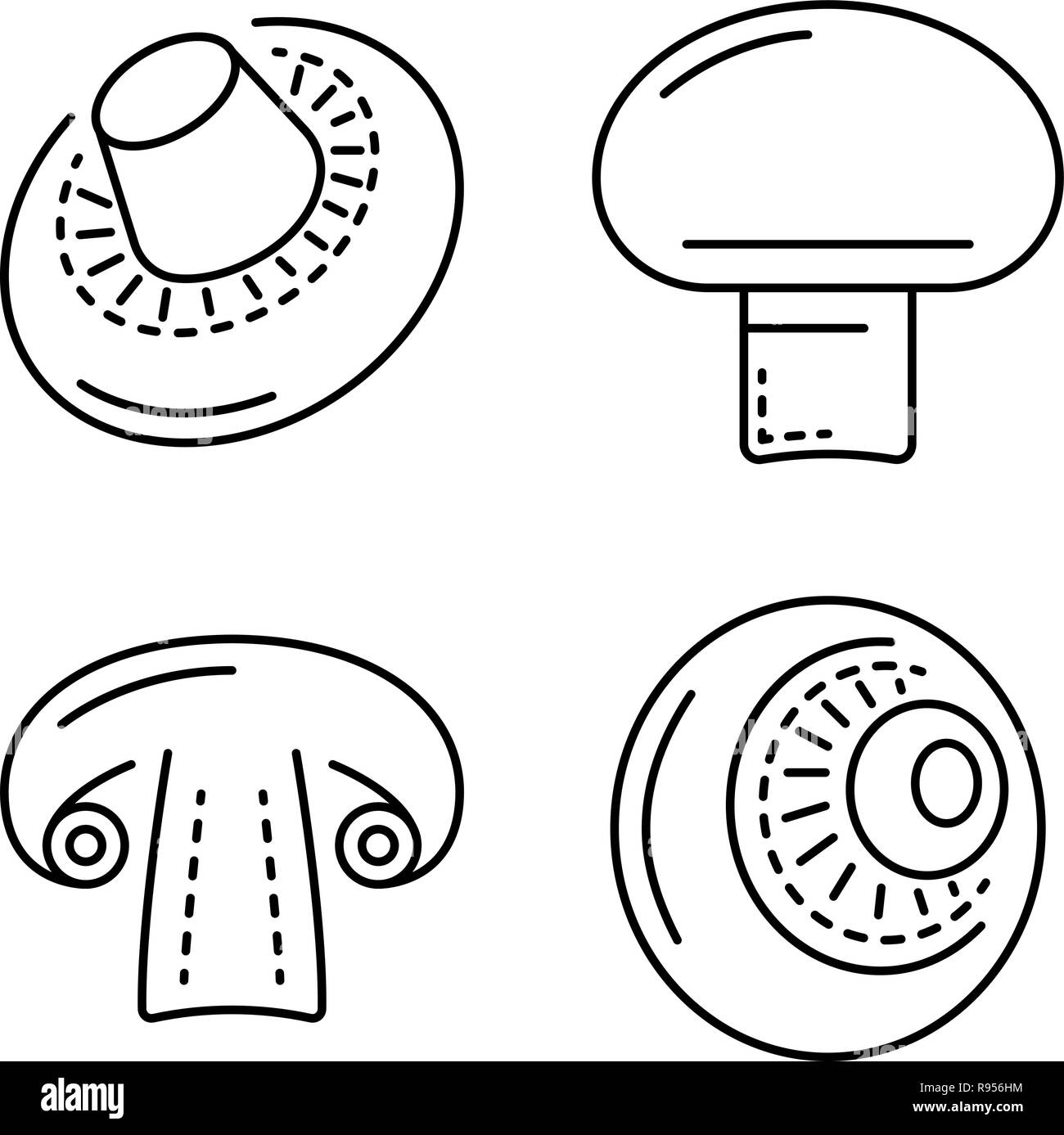 Champignon icon set, outline style Stock Vector Image & Art - Alamy