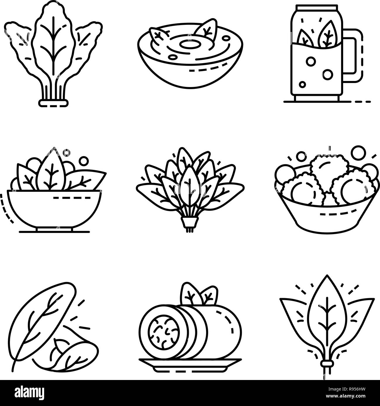 Food fresh spinach salad Black and White Stock Photos & Images - Alamy