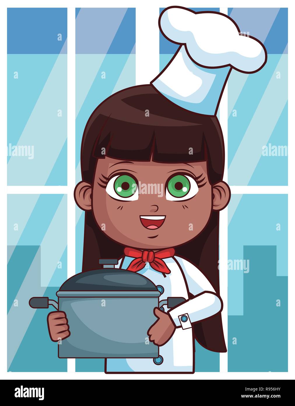 Chef girl cartoon Stock Vector Image & Art - Alamy