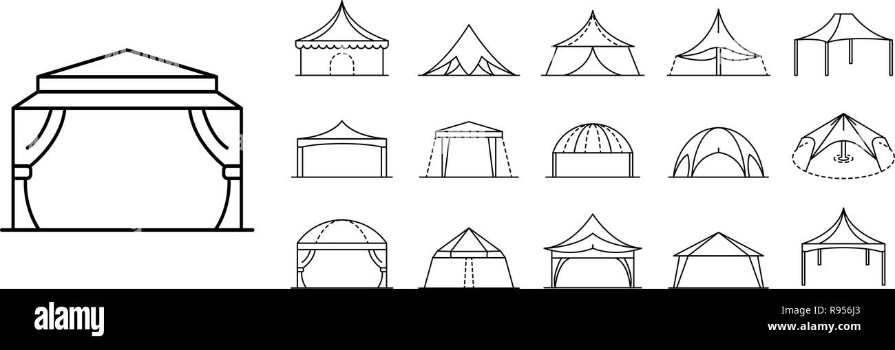 Canopy icon set, outline style Stock Vector Image & Art - Alamy