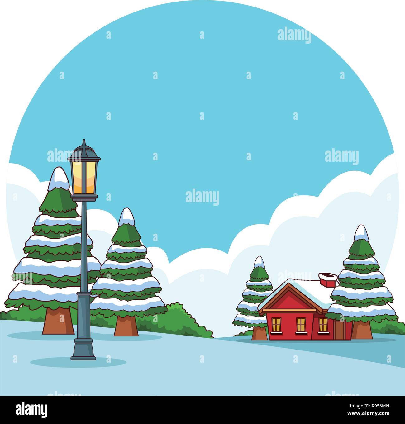 Park with snow cartoon Stock Vector Image & Art - Alamy