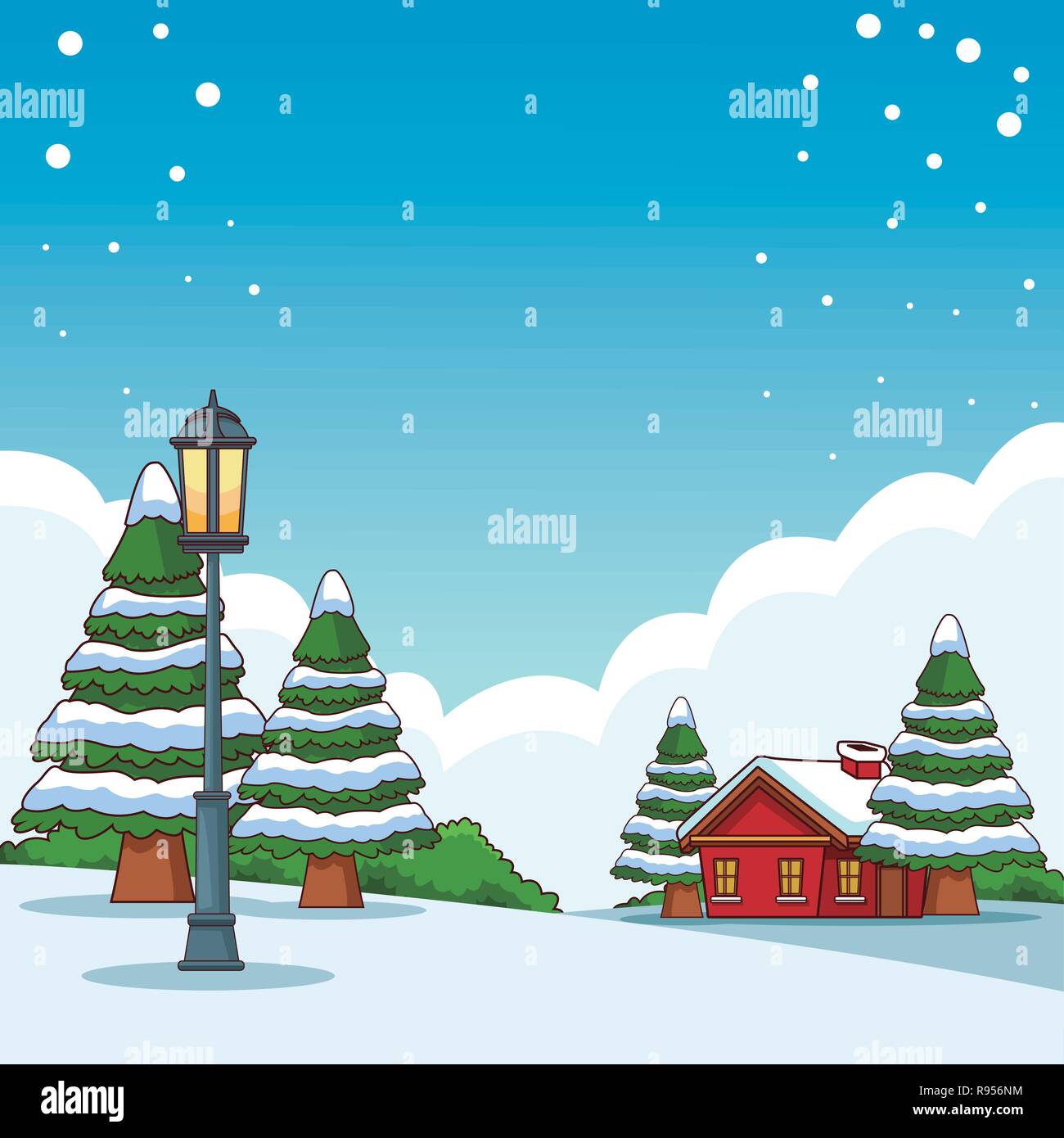 Park with snow cartoon Stock Vector Image & Art - Alamy