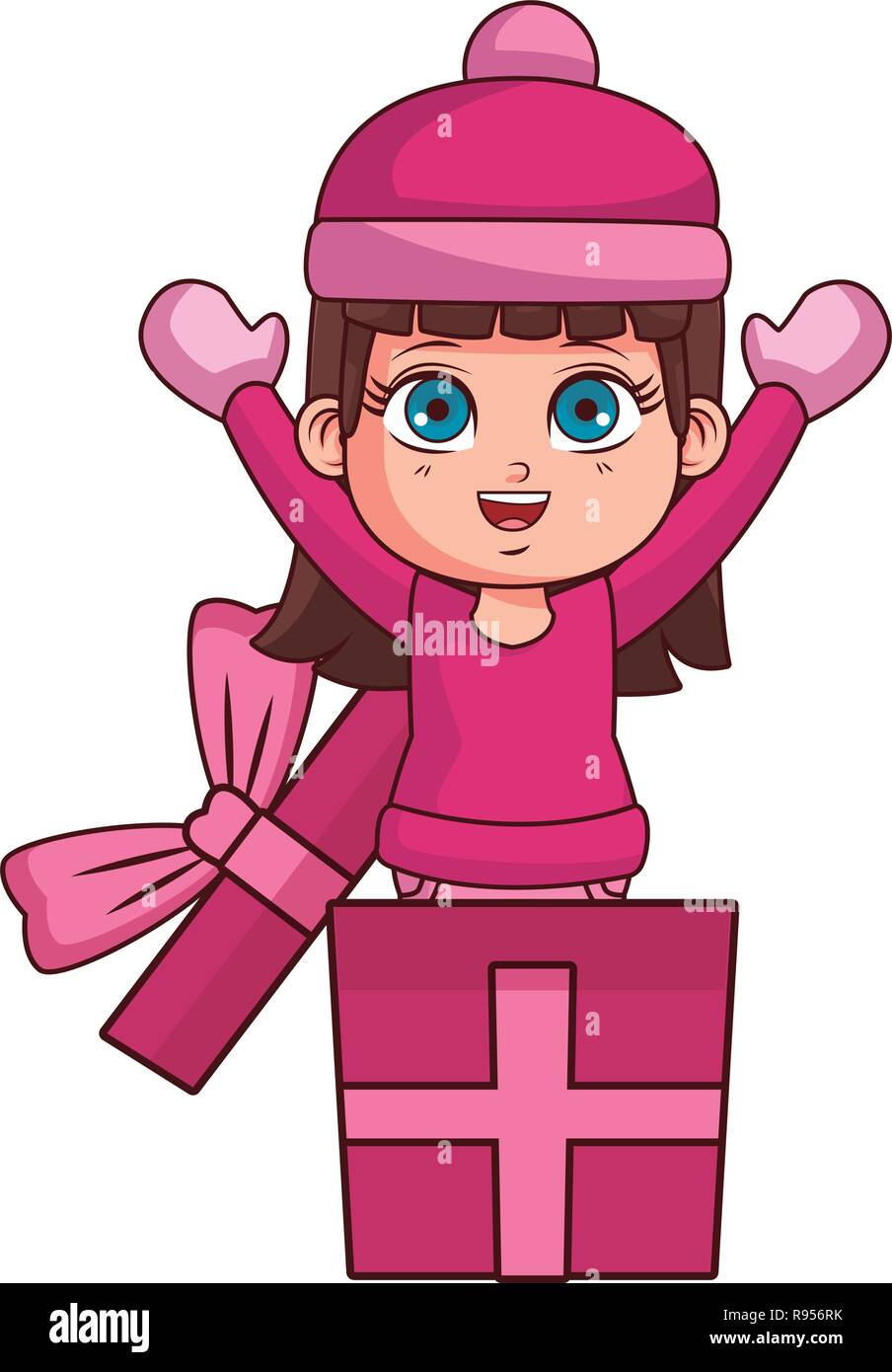 Girl inside box Stock Vector Images - Alamy