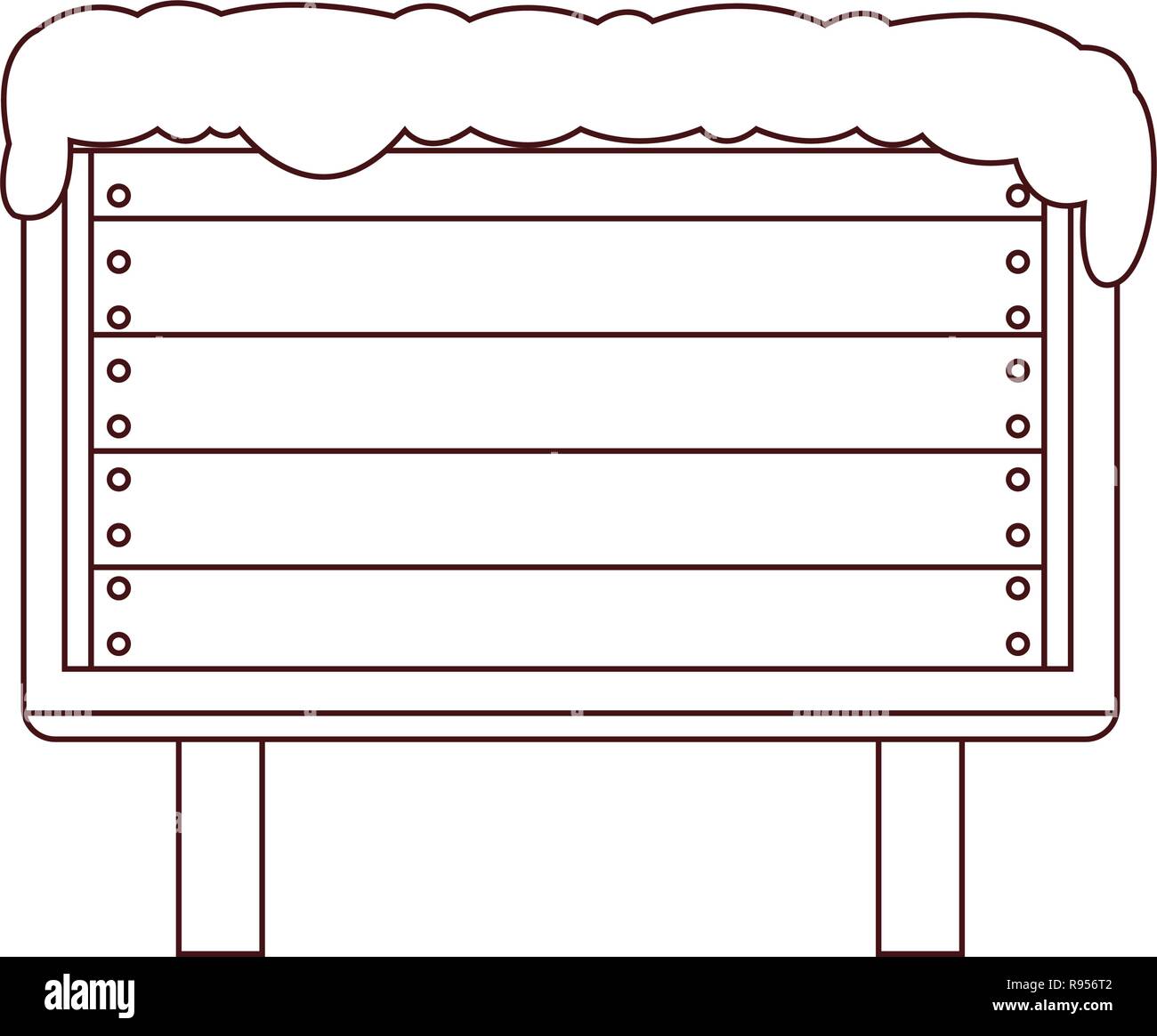Blank wooden sign with snow Stock Vector Image & Art - Alamy