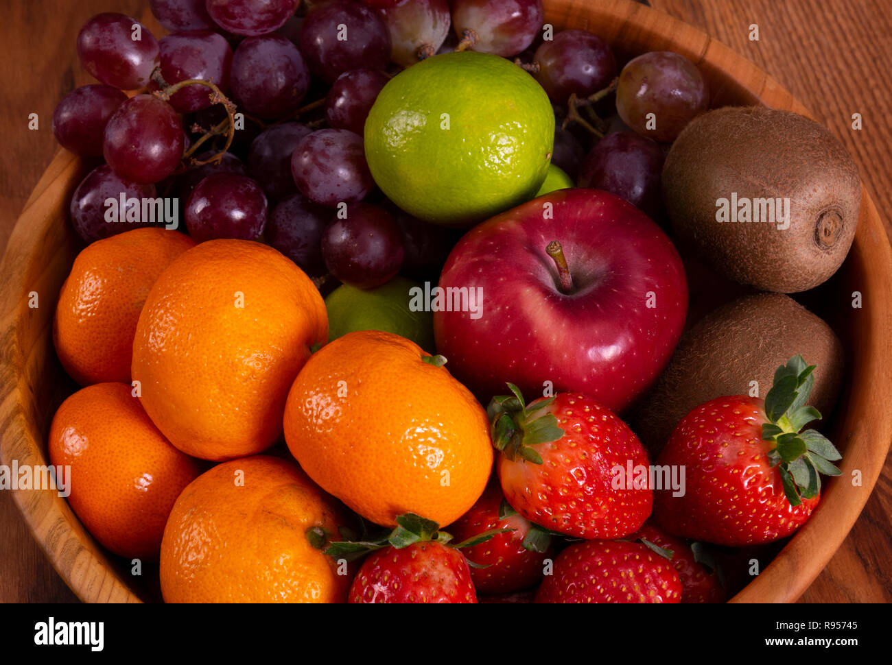 Fruit bamboo bawl filled with variety of fruit Stock Photo - Alamy