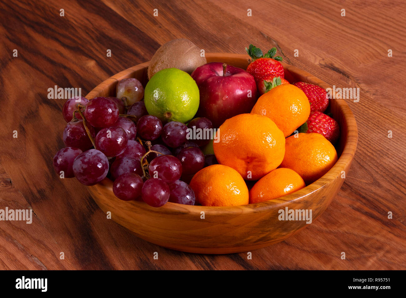 Fruit bamboo bawl filled with variety of fruit Stock Photo - Alamy